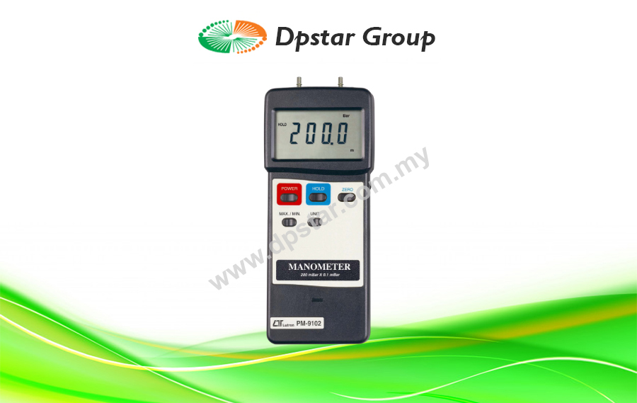 Manometer, 200 Mbar, Differential Input – Lutron PM-9102 – Dpstar Group