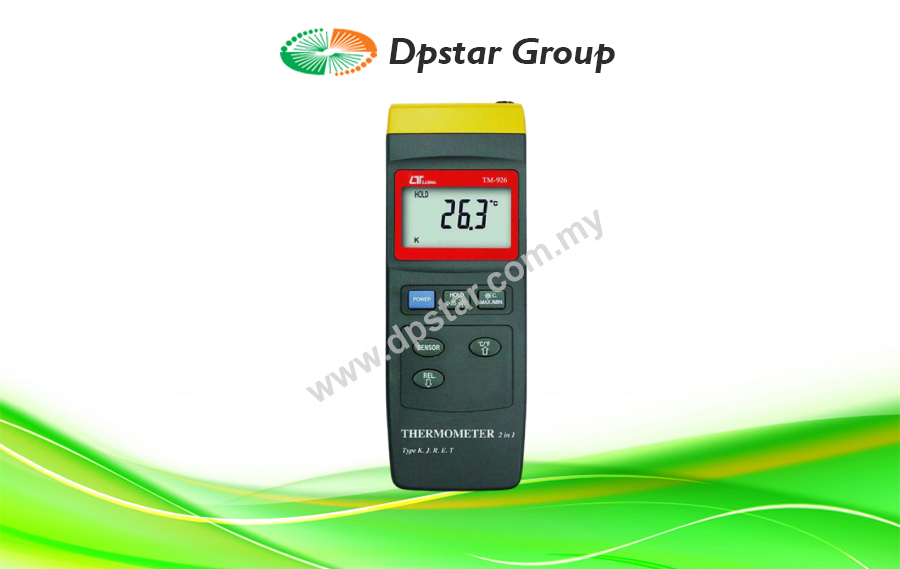 Thermometer, PT 100 + Type K/J/R/E/T – Lutron TM-926 - Dpstar Group